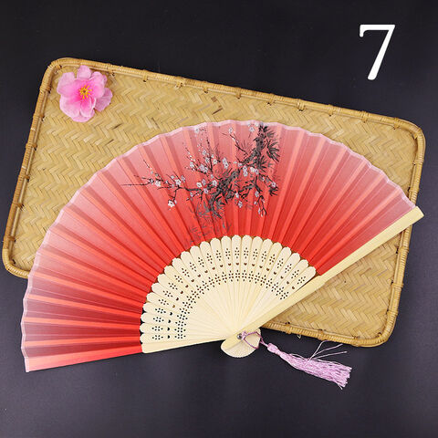 Personalized Hand Fan Pastel Colors White Silk Fan Chinese Style ...