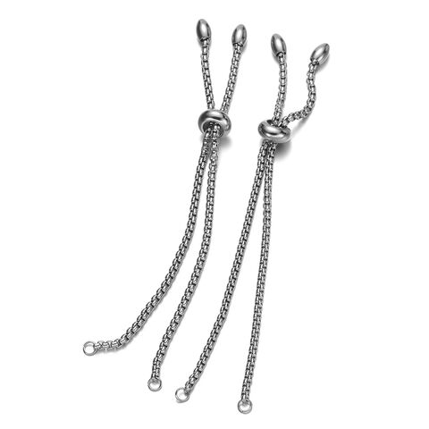 Stainless Steel Box Chain Adjustable Bracelet Connectors Diy Bracelets ...