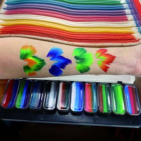 Professional Rainbow Country Flag Face Paints Water-based Split Cake ...