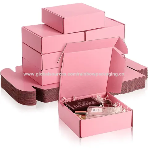 Rainbow Packaging Wholesale Foldable Pink Cardboard Mailer Paper ...