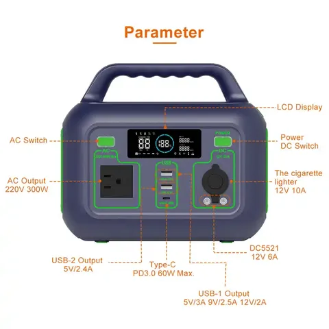 Portable 300w Charging Station And Power Bank With Universal ...
