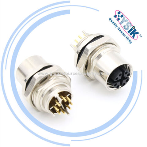 M12 X Coded Connector Ip67 8 Poles Pcb Socket Female Connector Assembly ...