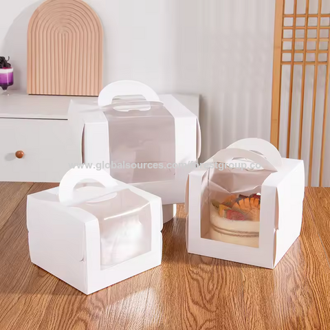 Custom Bakery Dessert Cookie Pastry Paper Packaging Transparent Cake ...