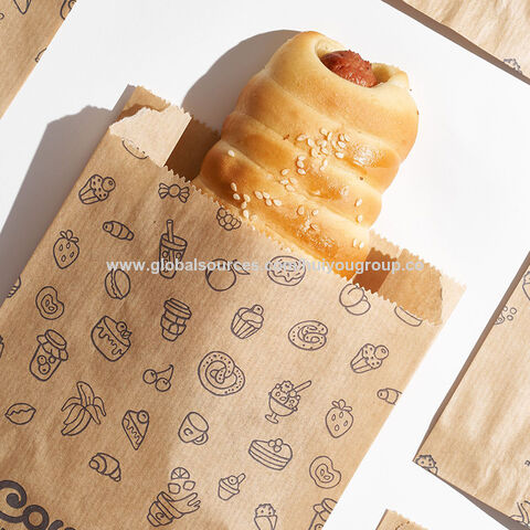 Food Packaging Paper Bag Custom Logo Printed Greaseproof Takeaway Fast ...