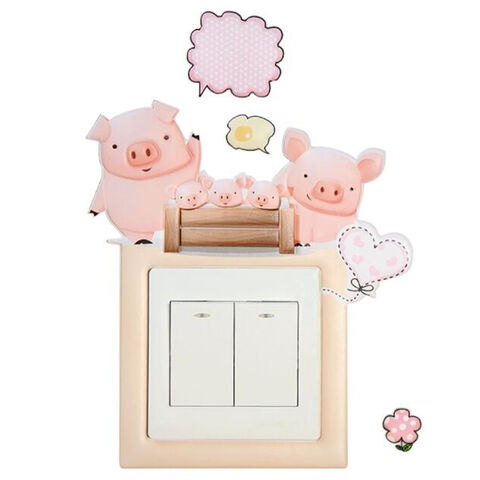 3d Cartoon Switch Sticker Lamp Cover Jx, Cartoon Switch Sticker ...