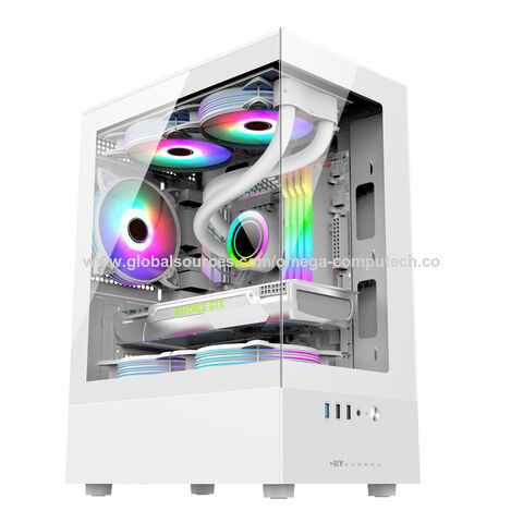 8$white Seaview Gaming Pc Casing Atx Side Tempered Window Top 240 Water ...