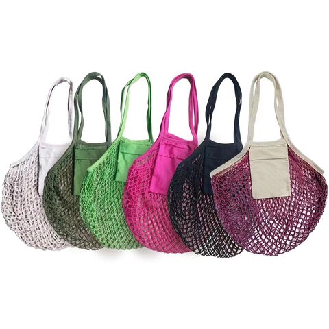 Customized Label Colorful Net Crochet String Reusable Shopping French ...