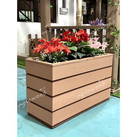 Outdoor Flower Planter Box - Rectanglar - Wood + Pp Composite (wpc ...