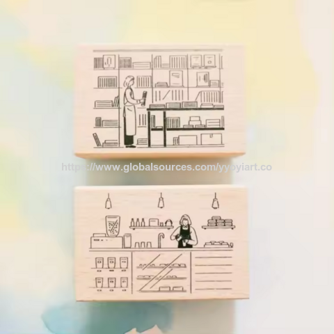 New Personality Children Gift Wooden Digital Seal Wooden Creative Diy ...