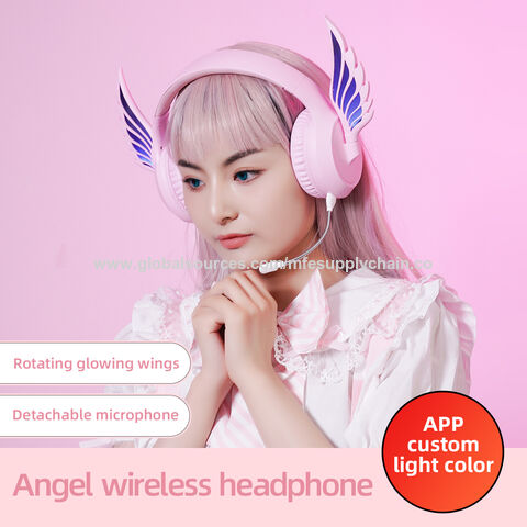 Factory Price Glowing Wings Wireless Comfortable Headphone (detachable ...
