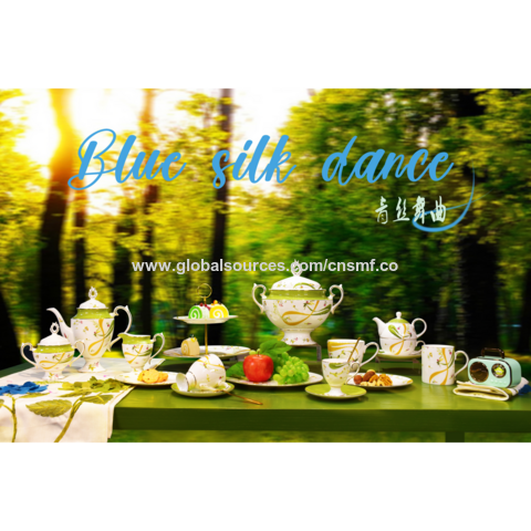 Wholesale Factory Price Bone China 57pcs Gold Luxury Dinnerware Set ...