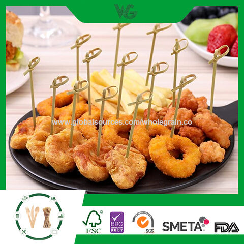 Natural Colour Disposable Bamboo Picks Bamboo Sticks Bamboo Bow Pick ...