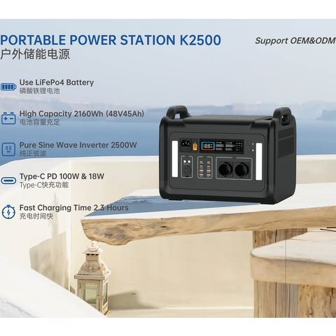 2500w Portable Power Station A Grade Lifepo4 Power Station 2hour Fast ...