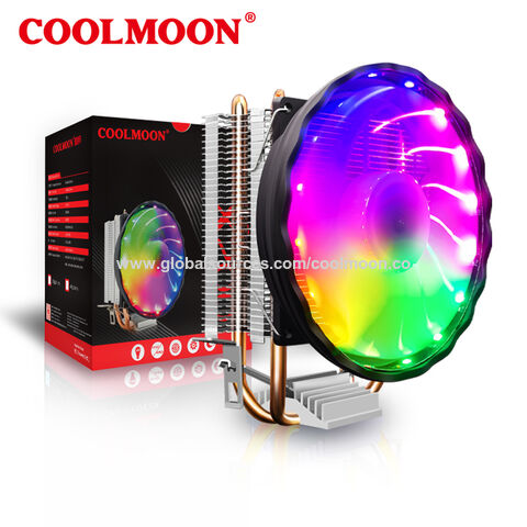 Factory Wholesale Coolmoon New Gaming Computer 2 Heatpipes Cpu Heatsink ...