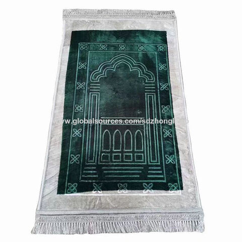Hot Velvet Worship Rug Tassel Print Luxury Ramadan Prayer Mat Turkey ...