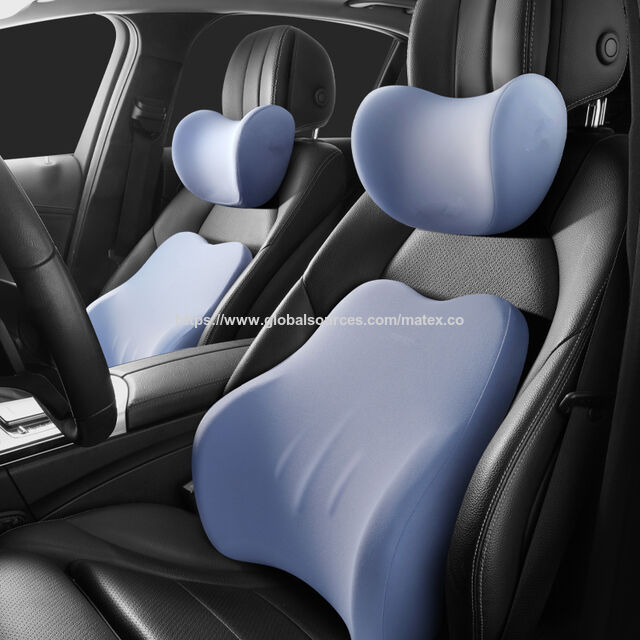 Car Back Cushion Headrest Neck Pillow Memory Foam Car Seat Lumbar Back ...