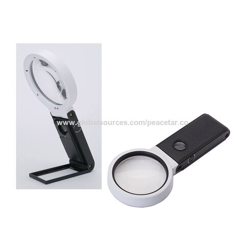 Three-folding Multi-functional Magnifier With 2 Uv Lights & 6 Led Bulbs ...