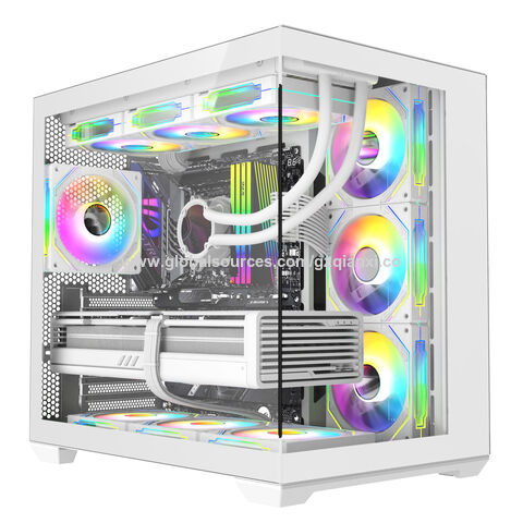 Latest Cool Design Wide Cube Pc Case Double Sided Glass Atx Gaming ...