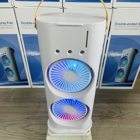 Dual Fan Air Cooler Color Light Three Spray Shakeable Head Fan For ...