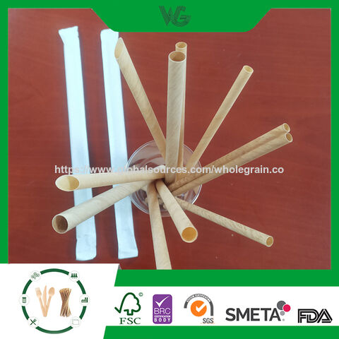 Wgwooden Straw Disposable Natural Thin Wood Straw, Paper Straw, Wood ...