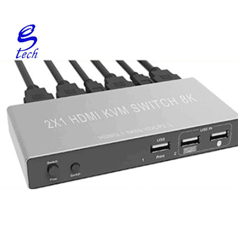 New Hdmi2.1 Kvm Switch 8k60 Two Cut One 2-in 1-out Keyboard And Mouse ...