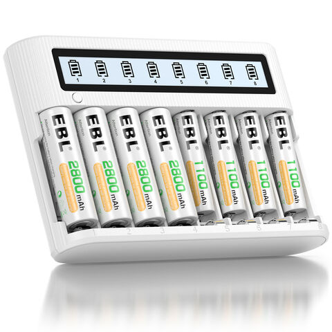 Ebl 8 Bay Battery Charger Fast Charging Aa Aaa Battery Charger With ...