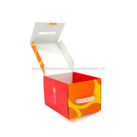 Custom Logo Hard Corrugated Cardboard Paper Carrying Case Box , Heavy ...