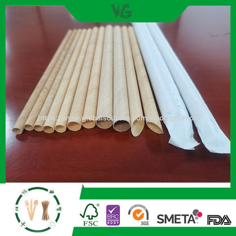 Wg Wooden Straw For Bar Fastfood Natural Strong Straw - Expore China ...