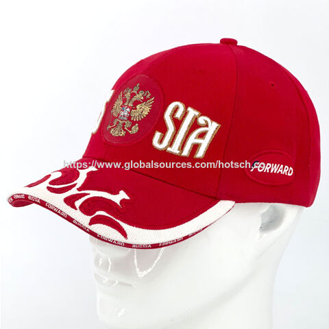 Oem Baseball Caps Sandwich Russia Caps With Woven Patch 3d Embroidery ...