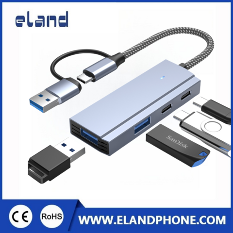 Powered Usb Hub 3.2, With 2 Ports Usb-a And 2 Ports Usb-c 5gbps，fit For ...