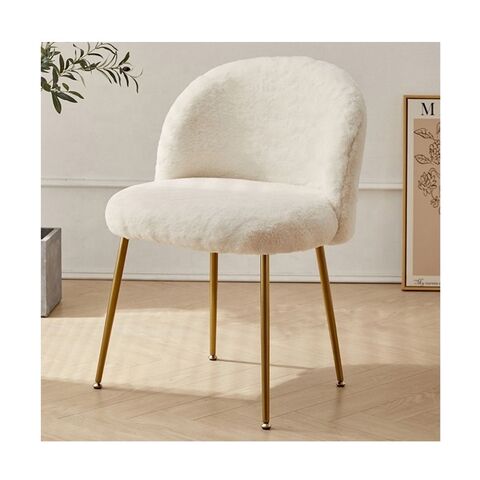 High End Home Dining Furniture Supplier Fluffy Tufted Wool Fur White ...