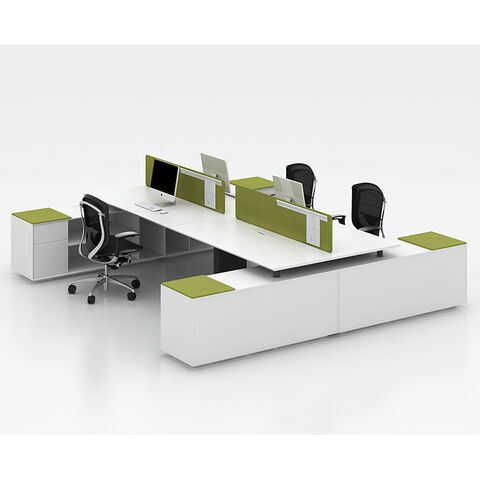 Buy China Wholesale 4 Seat Work Station Tables Wooden Side Cabinet ...