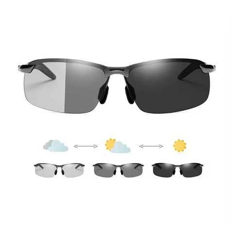 Unisex Intelligent Color Change Metal Sunglasses, Photochromic Driving ...