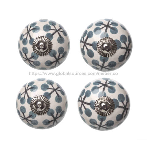 Metier Cheap Factory Price Round Solid Hand Painted Ceramic Cabinet ...