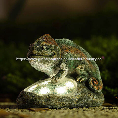 Bsci Factory Garden Statue Chameleon Solar Chameleon Decor Resin ...