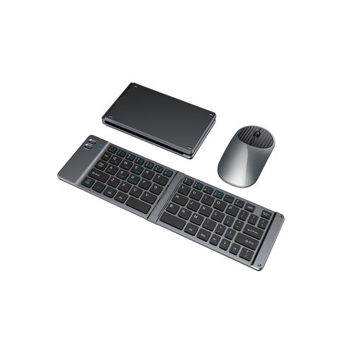 Km80 Foldable Wireless Keyboard And Mouse Set Rechargeable Triple-mode ...