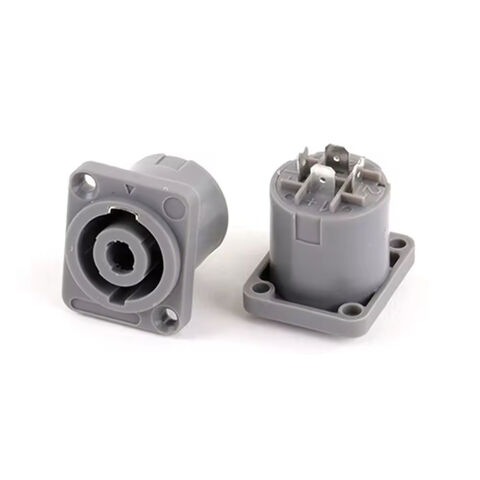 Grey 4 Pin Speaker Power Connector Female Jack Panel Mount 4 Pole 4 ...