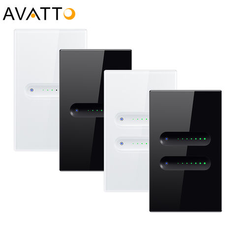 Avatto Tuya Wifi Smart Switch Light 1 2 Gang Wifi Dimmer Wireless Glass ...