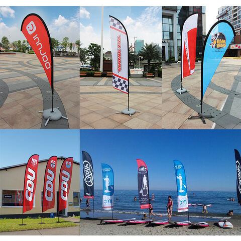 Bendera Promosi Ai-mich Satu Sisi Dua Sisi Bulu Pantai Air Mata Persegi ...