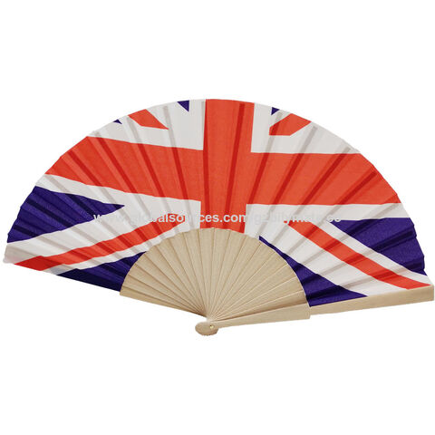 Promotional Portable Bamboo Hand Fan Custom Country Flag Folding Hand ...