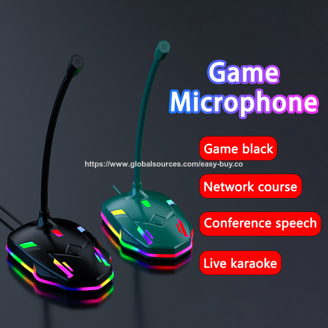Gaming Microphones Colorful Lamp Microphone Game Webcast Office Desktop ...