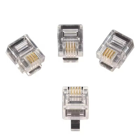Crystal Head Rj11 4p4c Modular Plug Gold Plated Brand New Network Connectors - China Wholesale ...