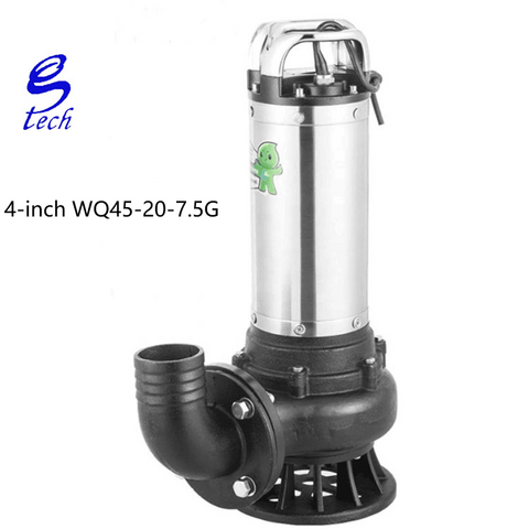 Stainless Steel Sewage Pump, 4-inch Wq45-20-7.5g Large Flow Submersible ...