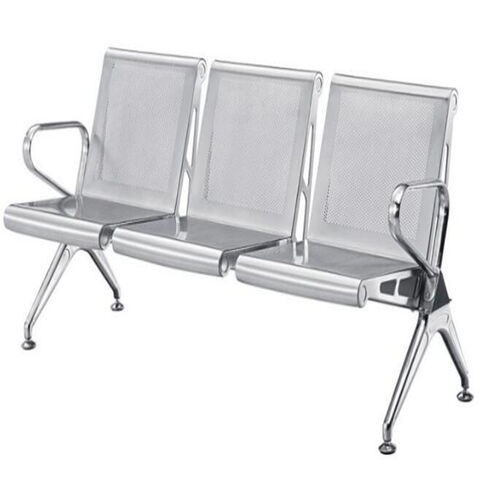 Triangular Stainless Steel Stacked Chairs For Three People Waiting Jx ...