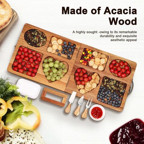 Wholesale Supplier Wooden Foldable Vegetable Board Home Kitchen Acacia Wood Fruit Snacks ...