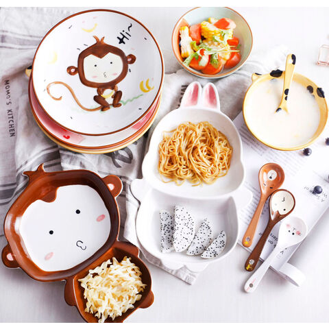 Promotional Handpainting Animal Design Ceramic Dinnerware For Children ...
