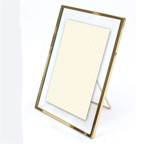 Floating Pressed Glass Picture Frame Gold Picture Frames 4x6 Jx $5.86 ...