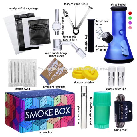 New Arrival All Included Smoke Box Sets 8 Inch Glass Beaker Water Pipe ...