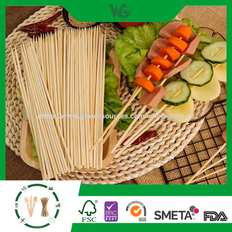 Factory Wholesale Natural Bamboo Food Grade Round Bbq Skewer Grilling ...