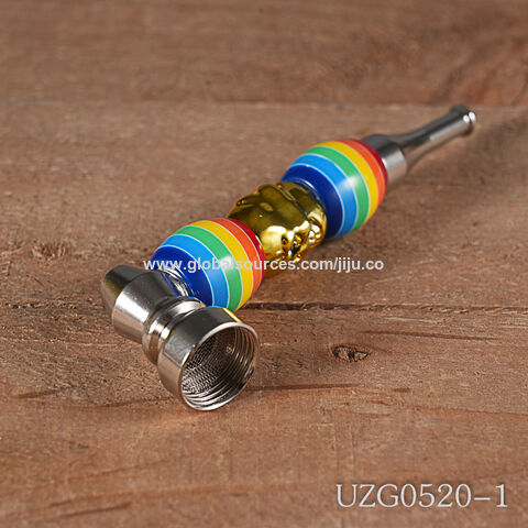 Fashion Design Zinc Alloy Colorful Beads Skull Long Tobacco Smoke Metal ...